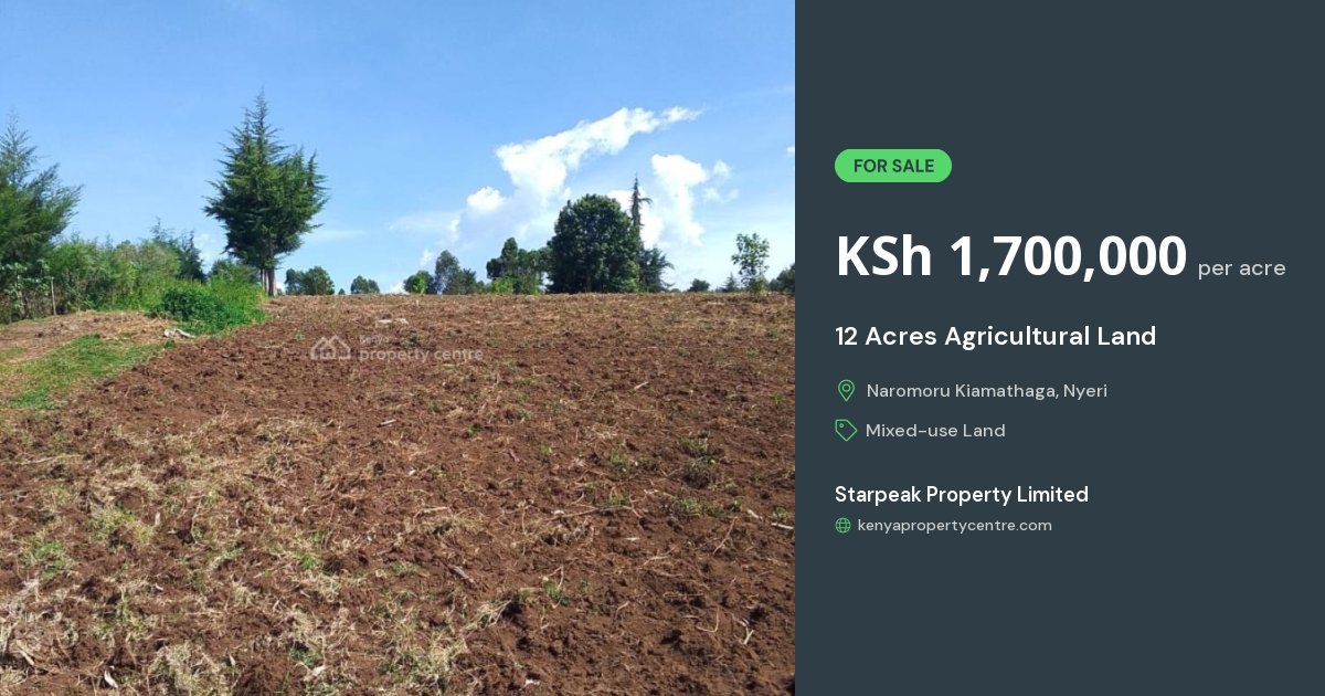 For Sale: 12 Acres Agricultural Land , Kieni East. Kabaru, Naromoru ...