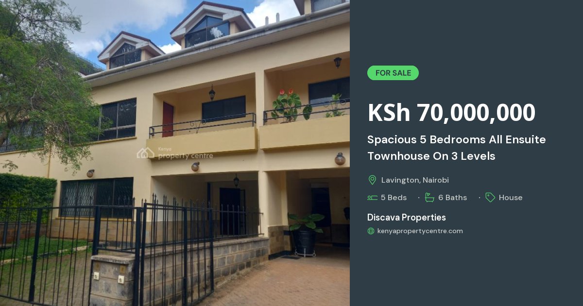 For Sale: Spacious 5 Bedrooms All Ensuite Townhouse On 3 Levels, Off ...