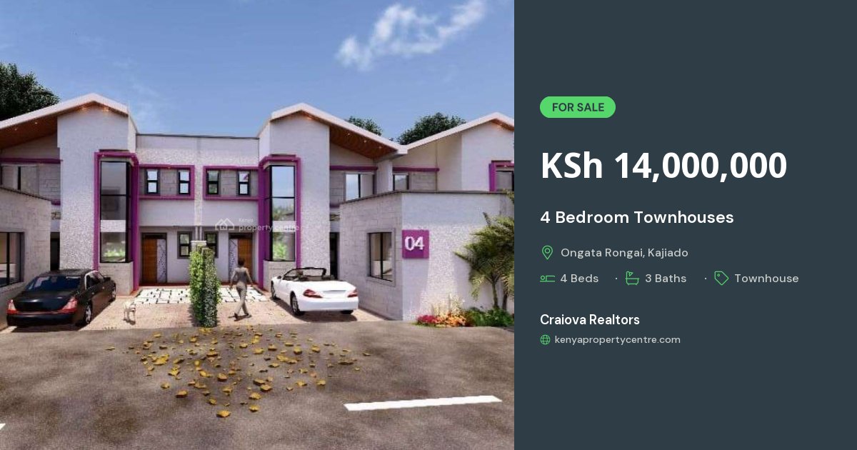 For Sale: 4 Bedroom Townhouses , Gataka Road, Ongata Rongai, Kajiado ...