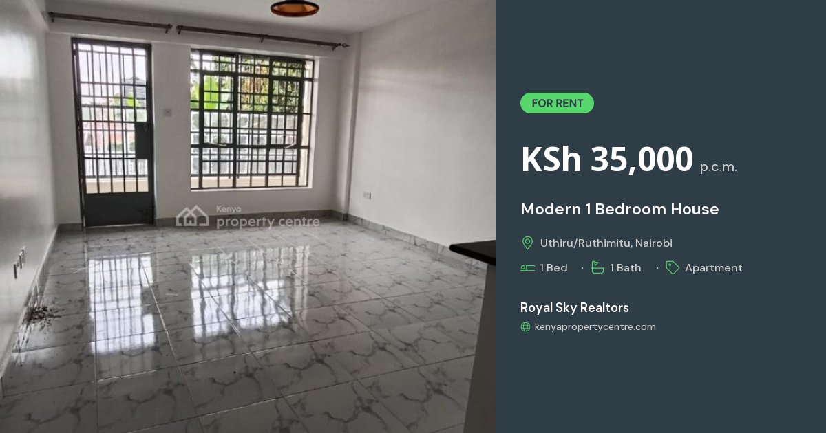 For Rent: Modern 1 Bedroom House, 87 Junction, Uthiru/Ruthimitu ...